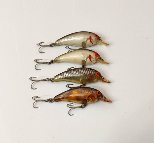 (4) Bomber Model A 3A Screw Tail Crankbaits Screwtail Fishing Lures Lot ...
