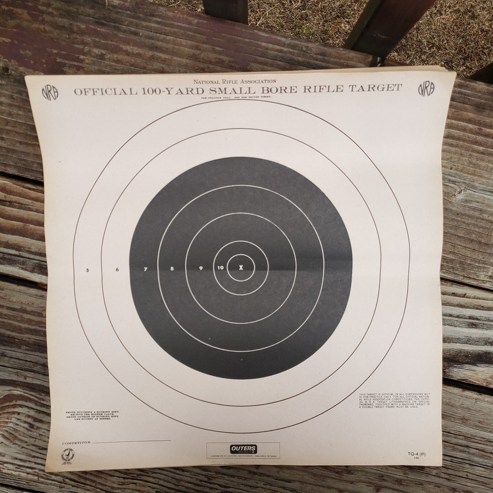 Older NRA Paper Targets - 100YD Small Bore Rifle & 50FT Slow Fire ...