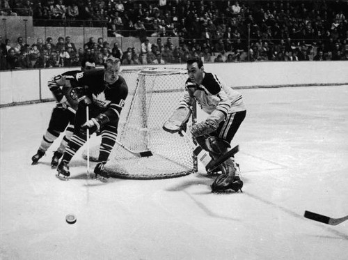 1950s Goaltender Ed Johnston Of The Boston Bruins Ice Hockey Old Photo ...
