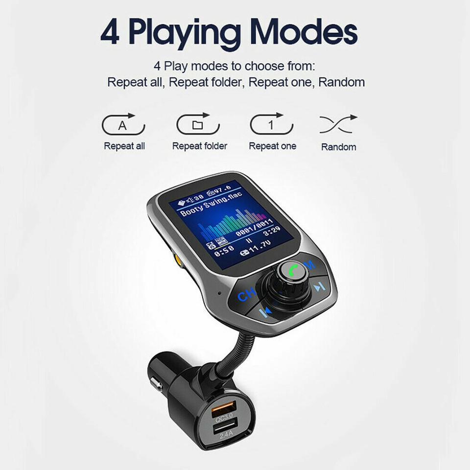 Bluetooth Car FM Transmitter MP3 Player Hands free Radio Adapter Kit ...