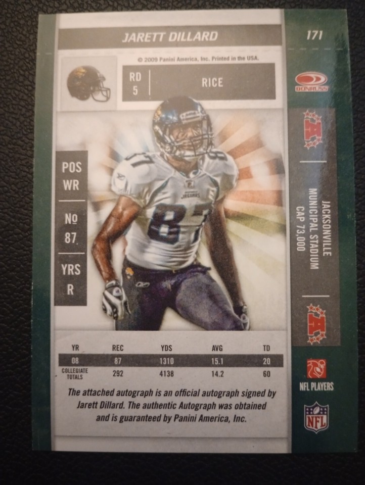2009 Playoff Contenders Jarett Dillard AUTOGRAPH Jaguars | eBay