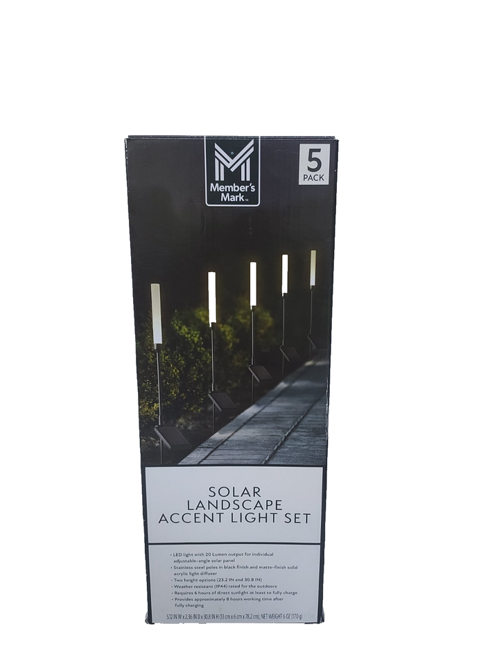 Member's Mark Solar Landscape Accent Light Set, 5Pack | eBay