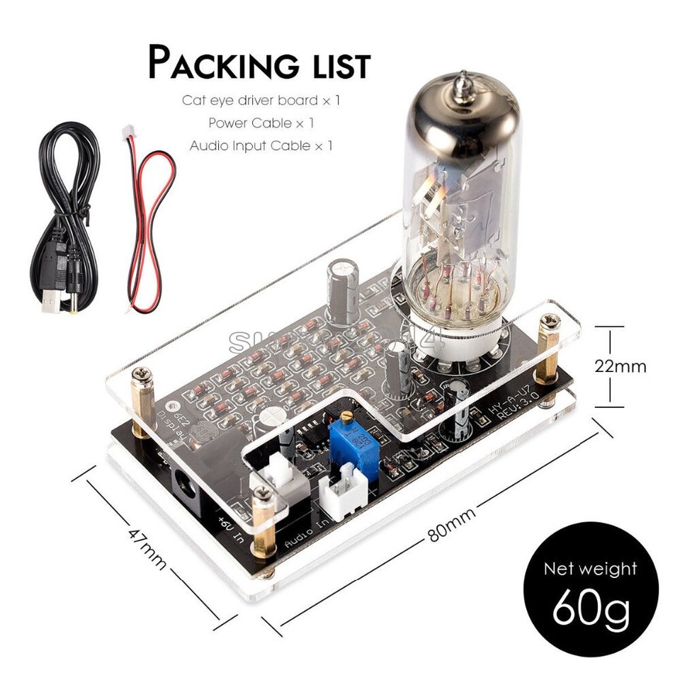 Magic Eye 6E2 EM87 Preamp Tube Audio Level Indicator VU Meter Driver ...