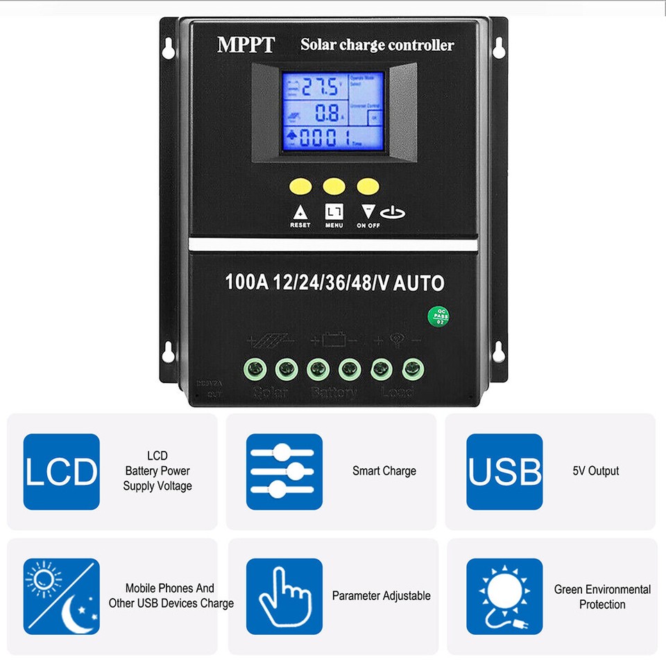 4000W 100A MPPT Solar PV Regulators 12V/24V/36V/48V Solar Charge ...