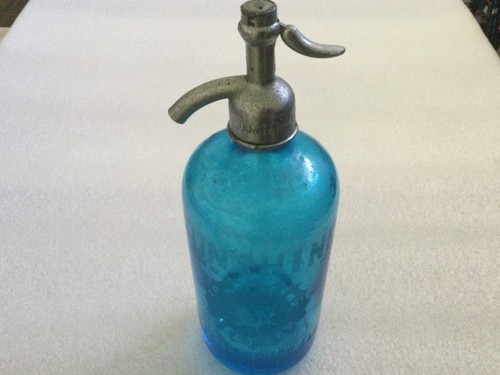 SUNSHINE SELTZER VINTAGE BLUE GLASS SELTZER BOTTLE, ST. PETERSBURG ...
