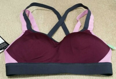 C9 Champion Women’s Sports Bra XS Wine Pink Gray Strappy Crisscross ...