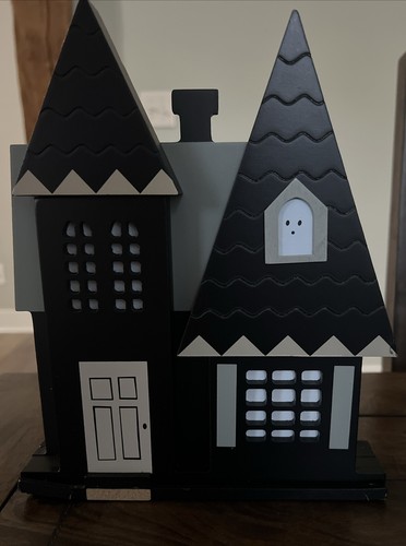 Target Hyde & Eek Wood Mini Mantle Decor Haunted House Ghost Halloween ...