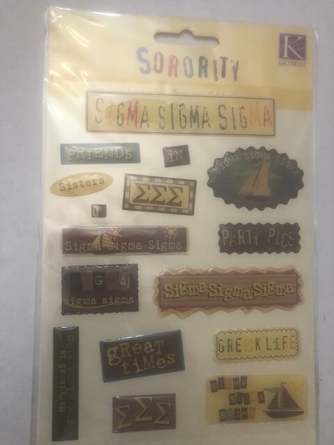 Sigma Sigma Sigma Set of 16 Scrapbook Scrap Book Stickers NEW, RETIRED ...