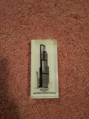 Sears Tower Vintage Lucite Paperweight, Sears Bank & Trust Co. | eBay