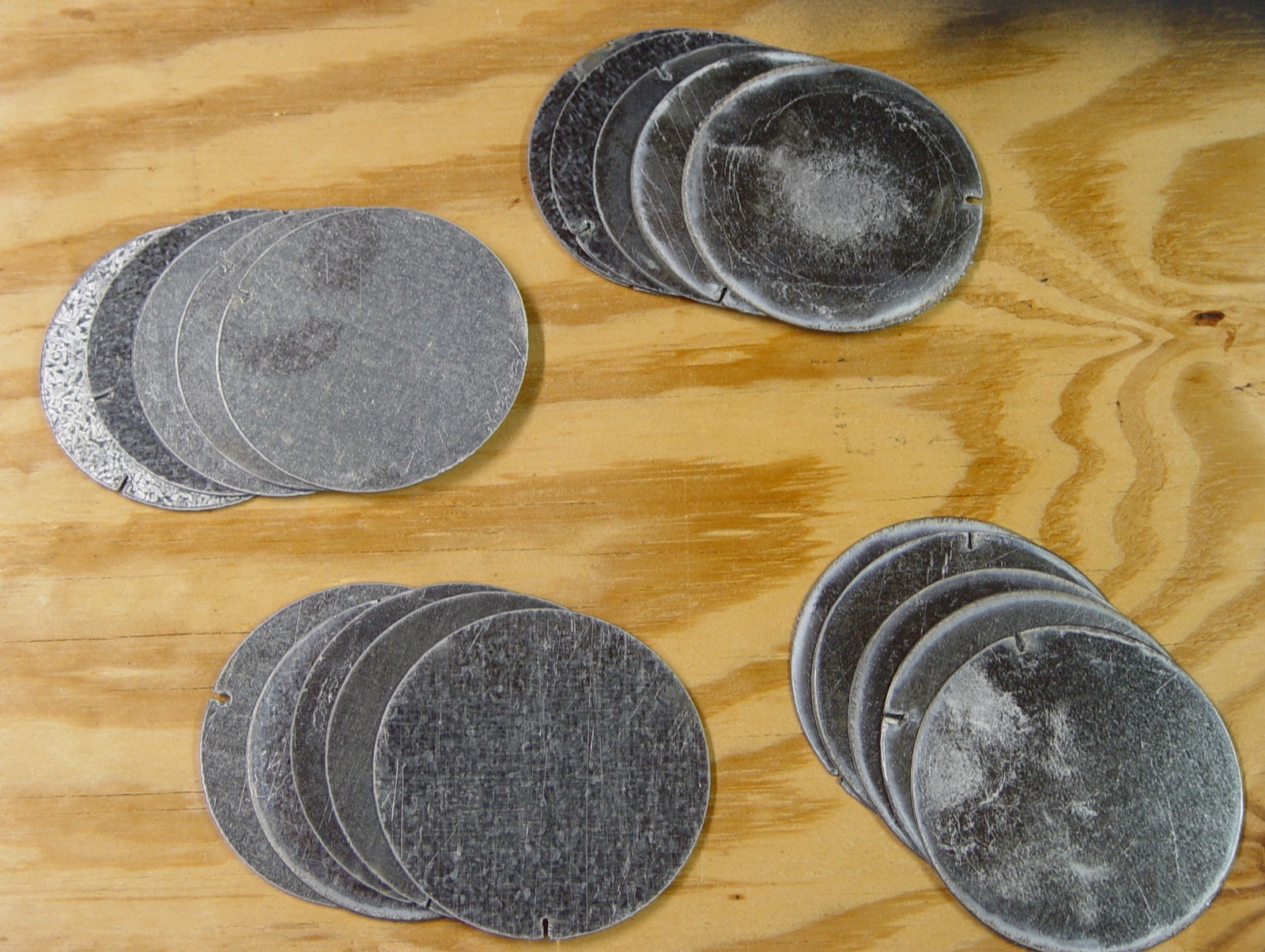 5-pc round galvanized sheet metal disks - 4" diameter - crafts ...