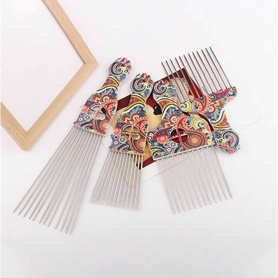 4 Pcs African Comb for Hair Large Tooth Afro Combs Pick with Fist | eBay