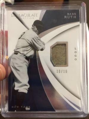 BABE RUTH 2018 IMMACULATE "LOGO" HOF WORN JERSEY PATCH RELIC 10/10 ...