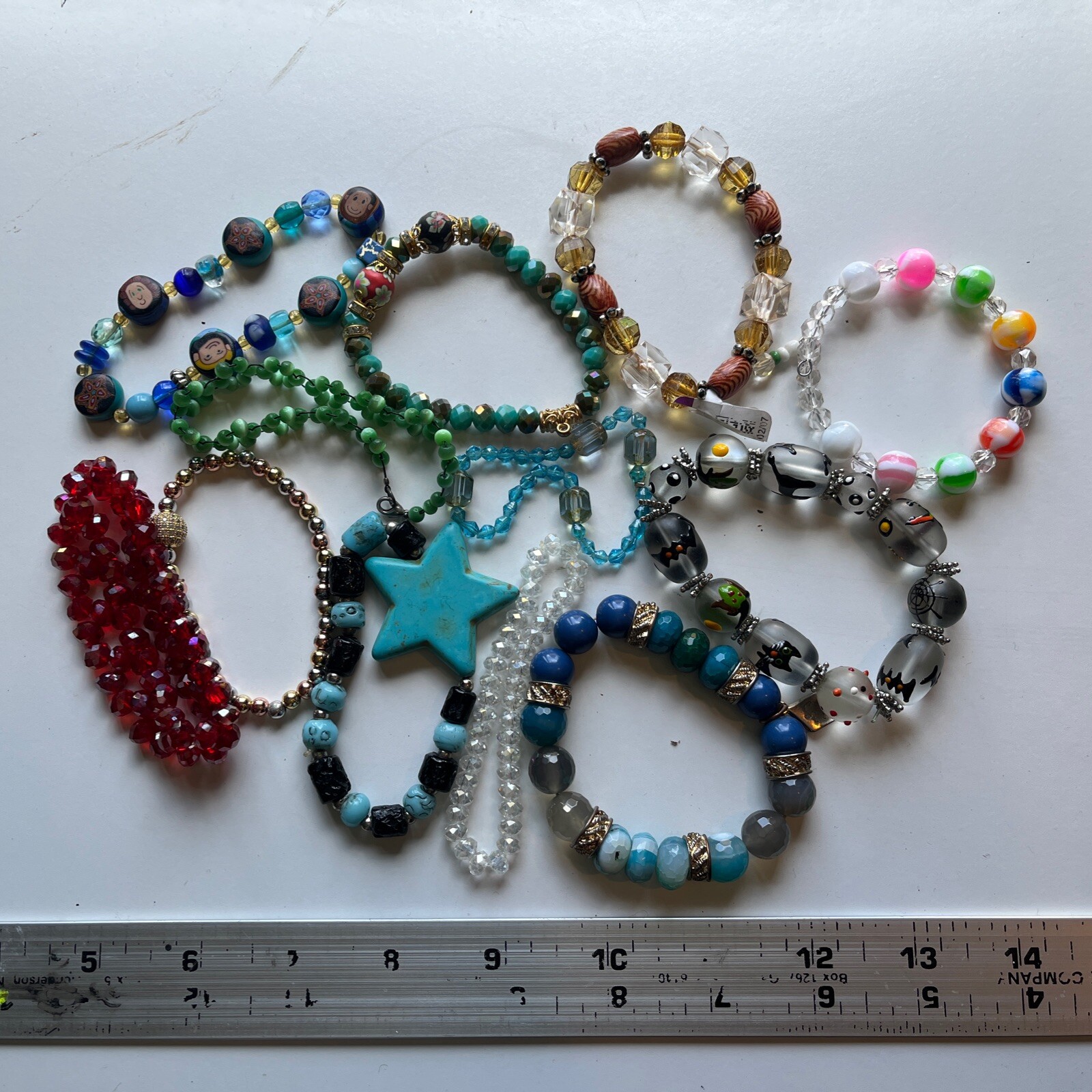 Lot Of Misc Beaded Stretch Bracelets Junk Jewelry 28B02 | eBay