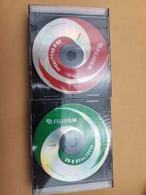 Fujifilm Lot 10 CD-R Color Slim Jewel 2 Green 8 Red 700MB 80 Min Data ...