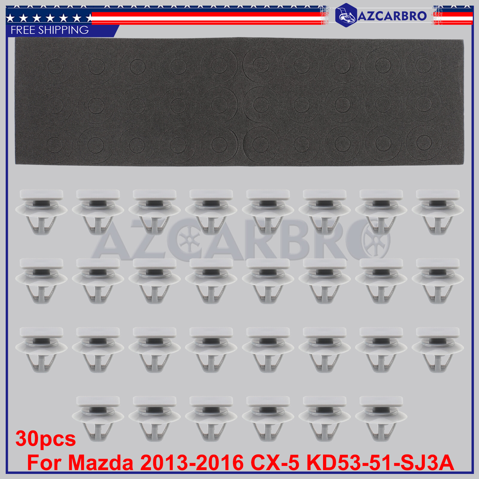 60645 - 30pcs Stone Guard Moulding Clip For Mazda 2013-2016 CX-5 KD53 ...