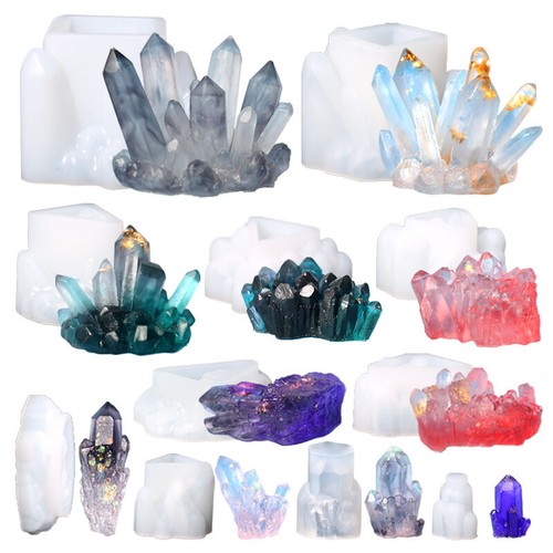 Crystal Cluster Mold DIY Epoxy Resin Decoration Rockery Icicle Candle ...