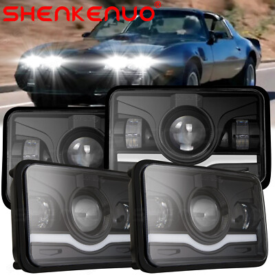 4pcs 4x6" LED Headlights Fit Pontiac Firebird Trans AM 1977 1978 1979 ...