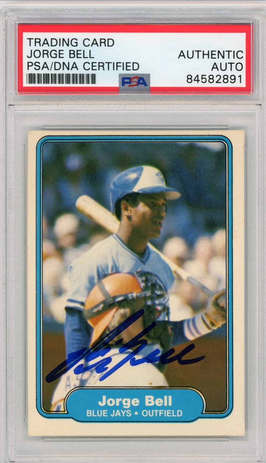 1982 FLEER JORGE GEORGE BELL BLUE JAYS AUTOGRAPHED SIGNED BASEBALL CARD ...