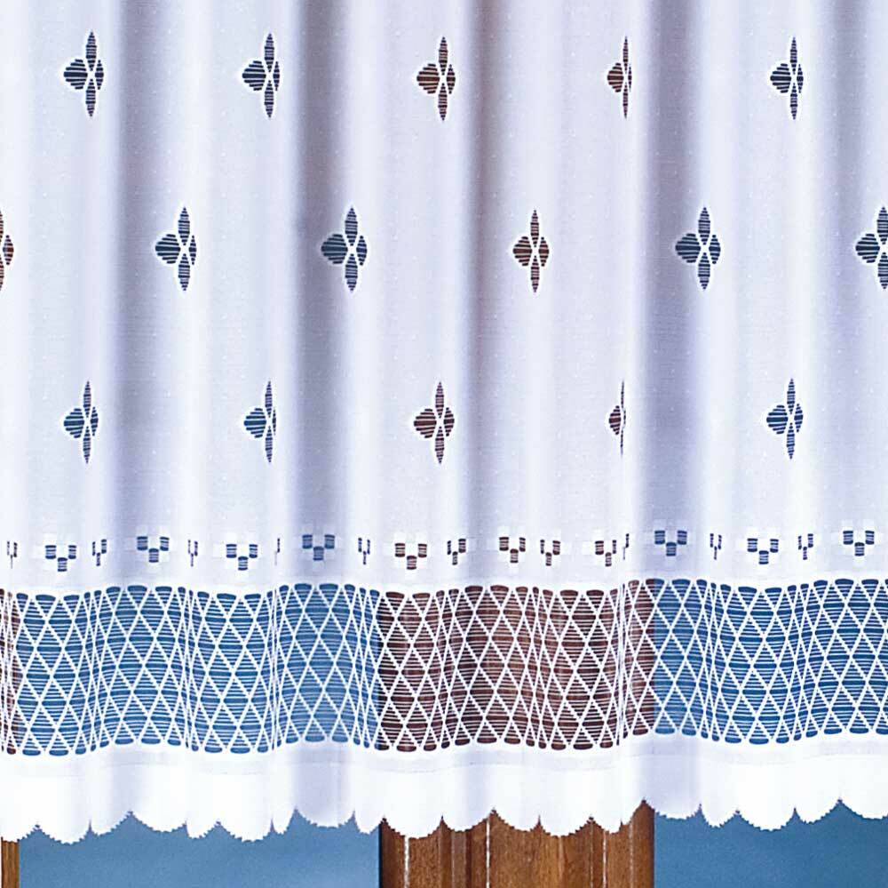 White Kitchen Cafe Net Curtain Sold by metre READY TO HANG 14" 24" drop ...