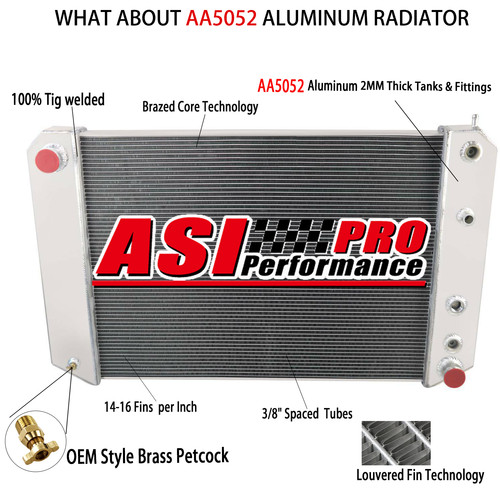 3 Row Aluminum Radiator fit 1991-1996 GMC C6000 Topkick Chevy C60 ...