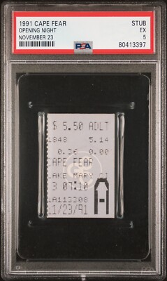 Original Cape Fear Movie Ticket Stub Opening Night Robert De Niro PSA ...