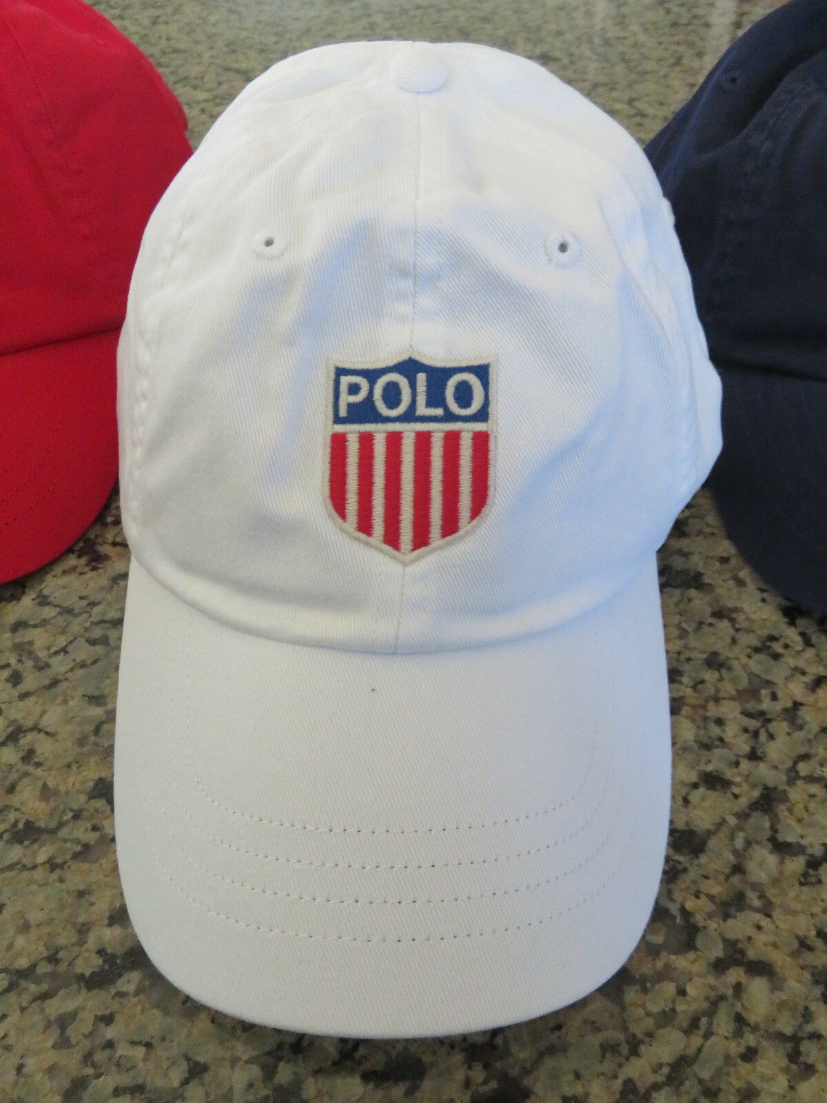 Polo RALPH LAUREN Hat Polo Stadium Shield Twill Chariots Cap Red White ...
