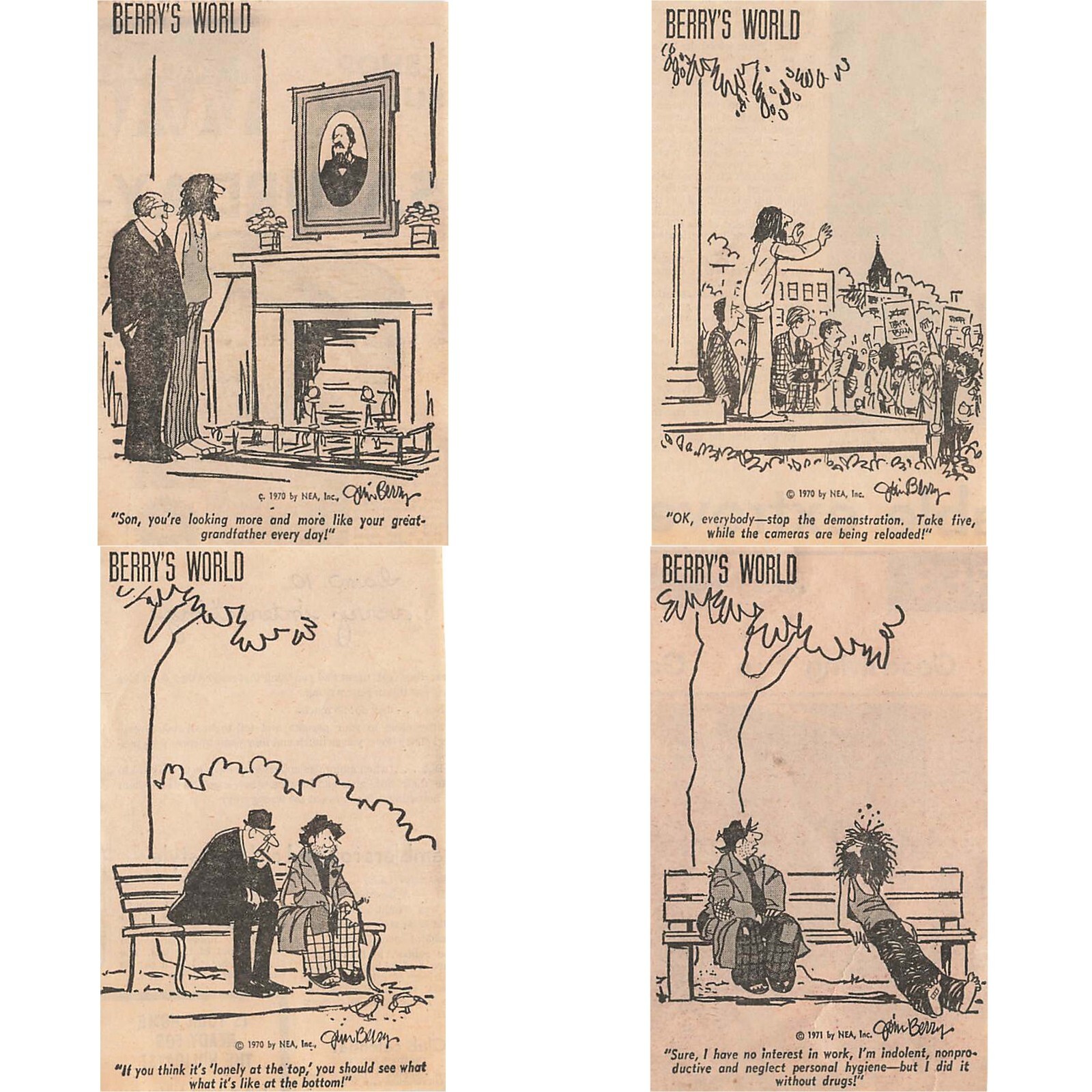 x38 Berry's World Comic Strips cut from Newspapers 1972 by Jim Berry | eBay