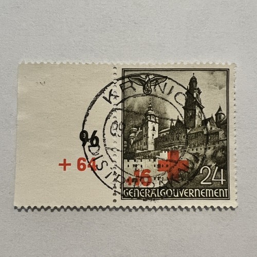 1940 GERMANY POLAND RED CROSS 16+24 STAMP WITH KRYNICA SON SOTN ...