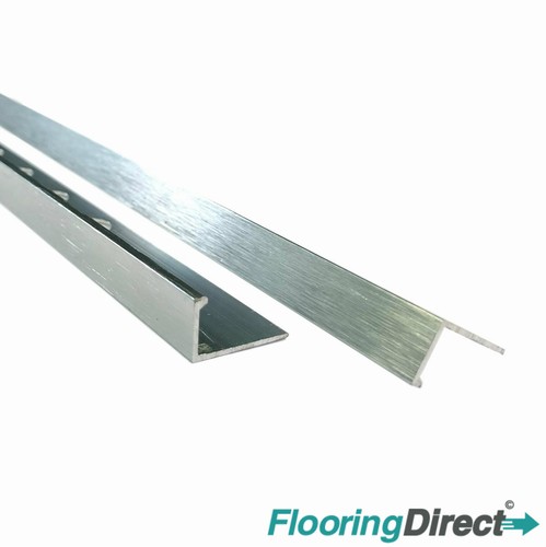 Brushed Chrome Metal L Shape Tile Trim - 10mm Depth - Any Quantity ...