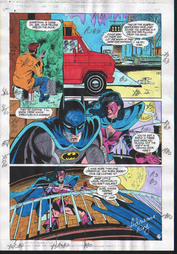 DETECTIVE COMICS #653 BATMAN PRODUCTION COLOR ART SIGNED ADRIENNE ROY ...