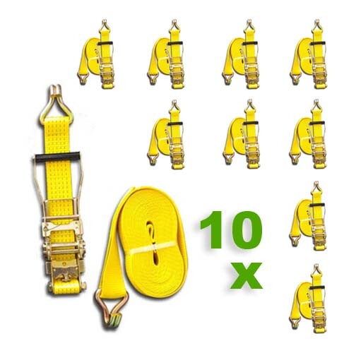 10 x Spanngurt 5to 9m 50 mm /2-teilig Basis-ratsche 2500/5000 daN Gelb | eBay.de