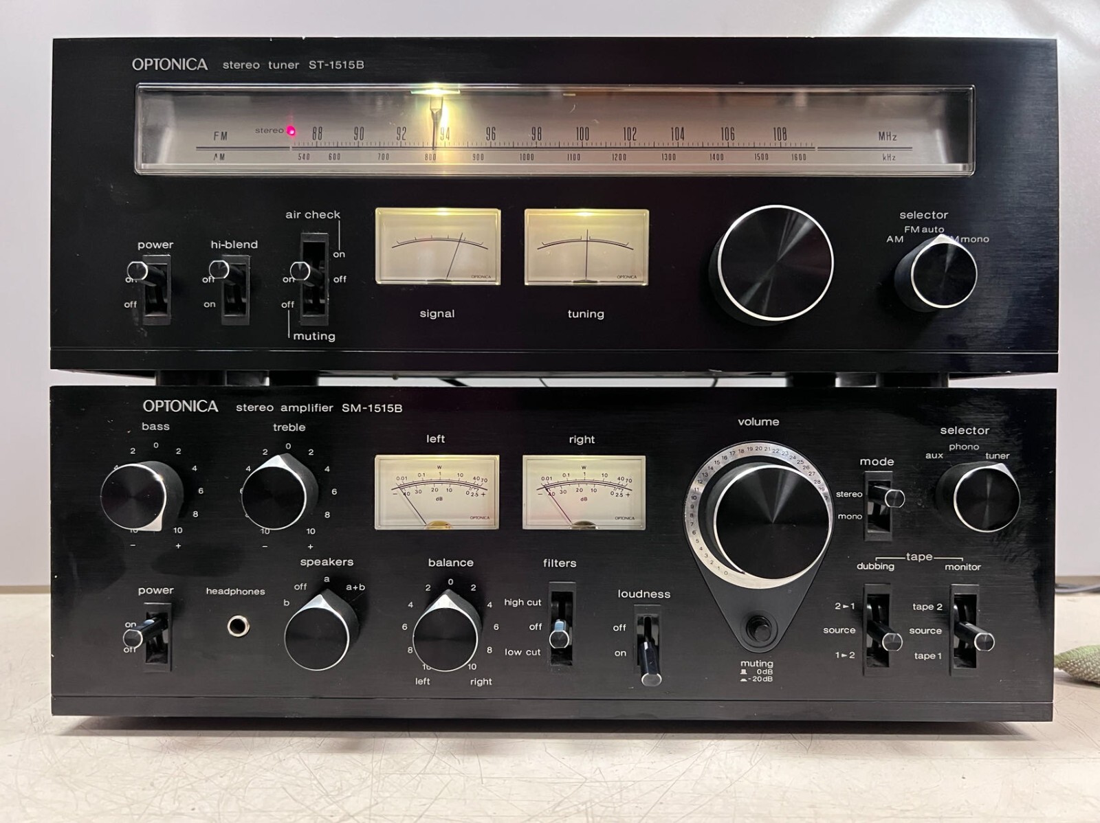 Vintage Optonica SM-1515B, ST-1515B 40W AM/FM Stereo, 1970, Fully ...