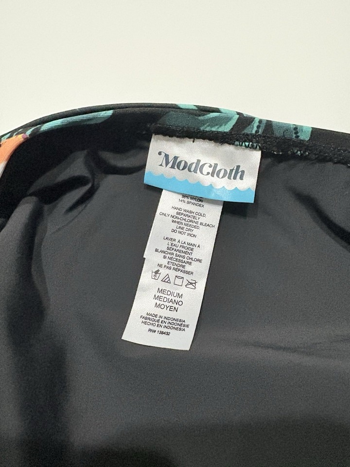 ModCloth Women's High Waisted Swim Bikini Bottoms Medium Tropical NWOT ...