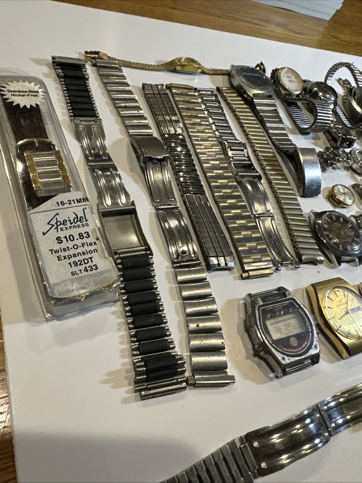 Vintage Watch Collector’s Estate Lot 35 Pieces Mechanical, Digital ...
