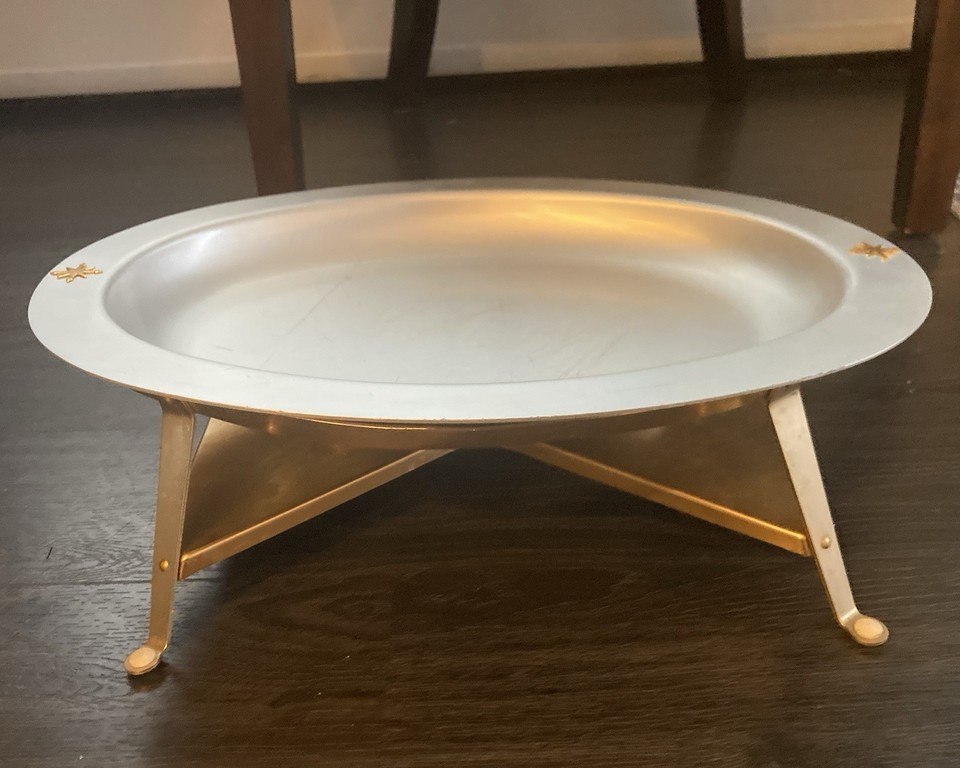 Vintage Mirro Medallion Oval Buffet With Warming Stand- With Candle ...