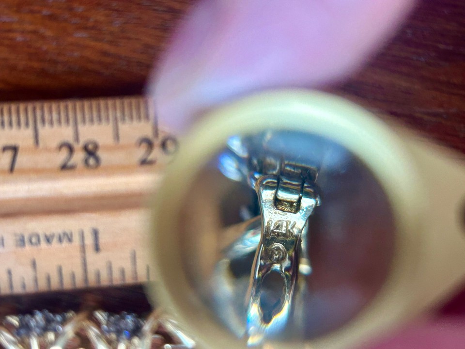 HEAVY 14k Yellow Gold X Design 3.5ctw Diamond Tennis Bracelet Signed ...