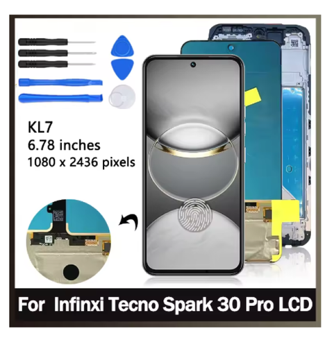 For Tecno Spark 30 Pro KL7 OLED LCD Display Touch Screen Digitizer ...