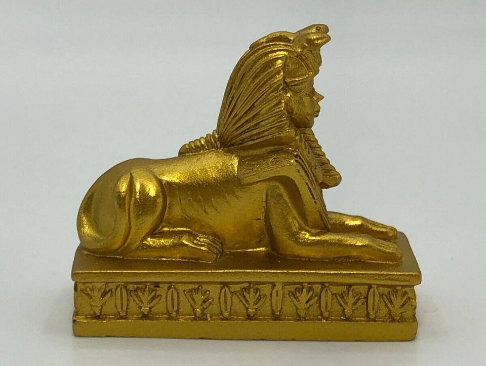 Small Gold Metal Colored Egyptian Style Sphinx Figurine Statue | eBay