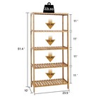 5-Tier Bamboo Rack Multifunctional Storage Shelf Display Stand Plant ...