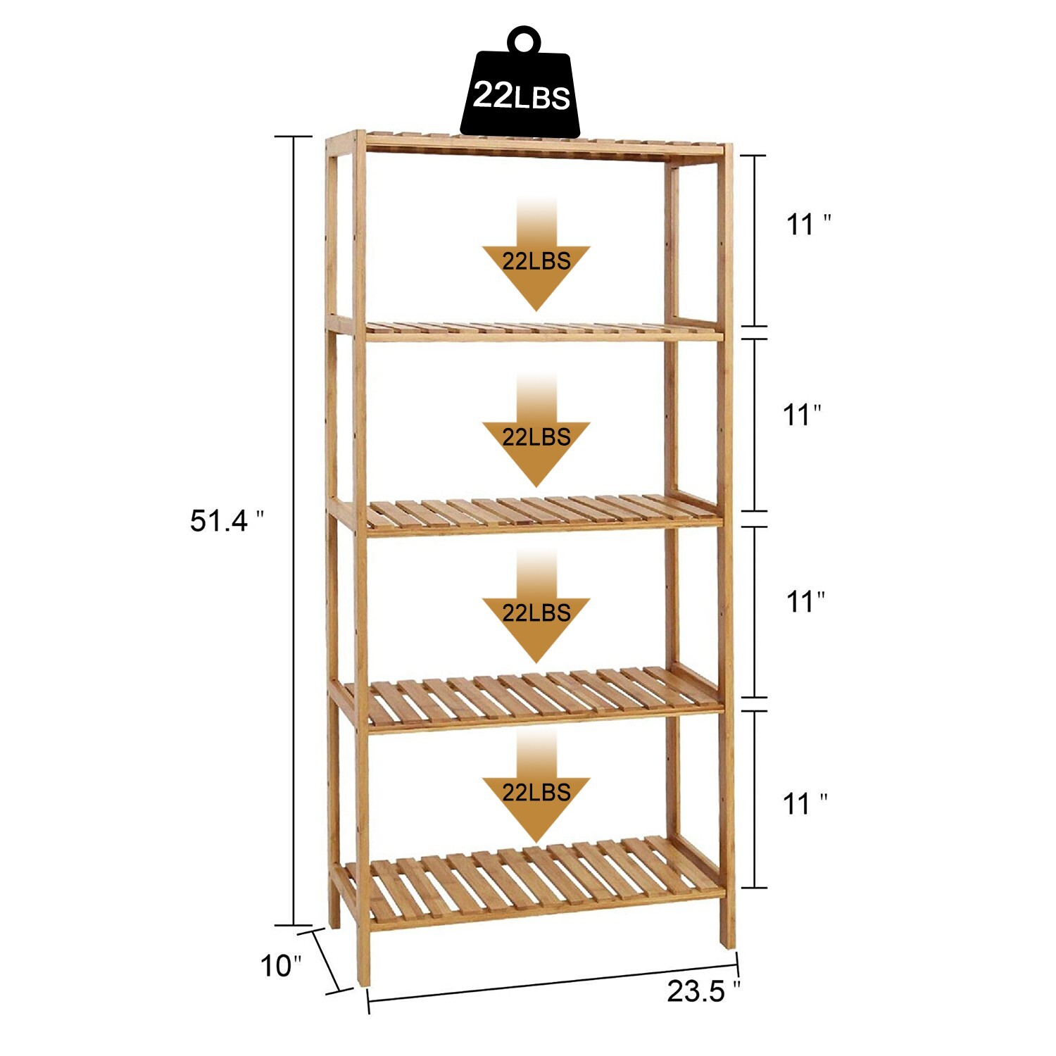 5-Tier Bamboo Rack Multifunctional Storage Shelf Display Stand Plant ...