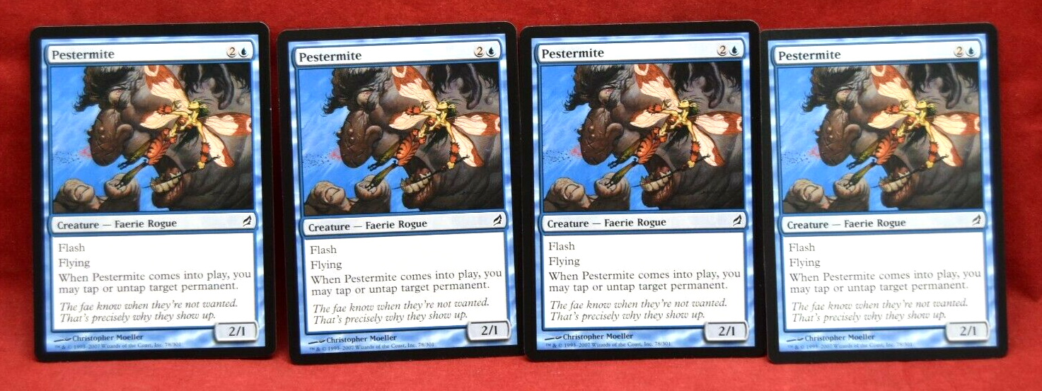 MTG Mono Blue Creature Pestermite four 4 Lorwyn Block Magic the ...