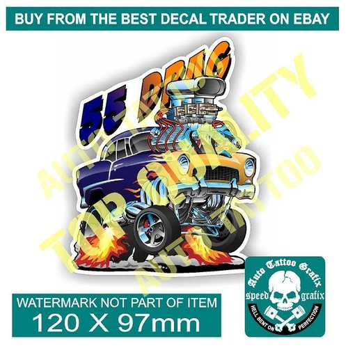 HOT ROD 55 CHEVY Decal Sticker for Man Cave Hot Rod Americana Decals ...