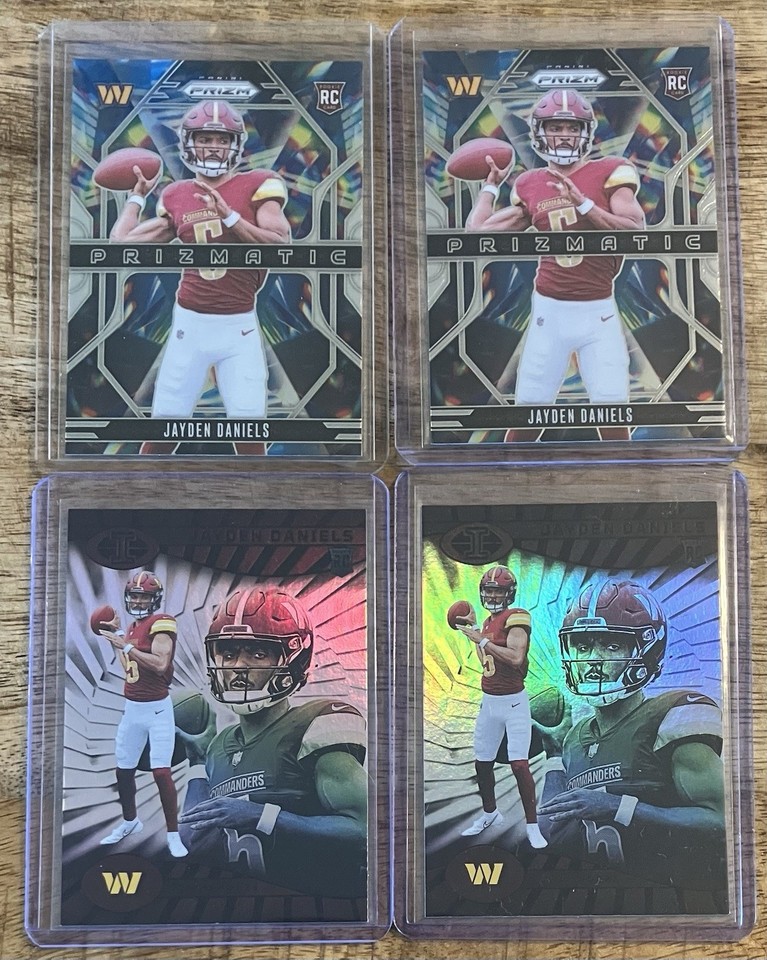 Lot (9) JAYDEN DANIELS ROOKIE RC INSERTS OPTIC DONRUSS PRIZM TOPPS ...