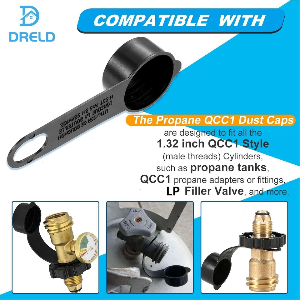 10PCS QCC1 Propane Dust Caps Strap Propane Tank Filler Valve Cover for ...
