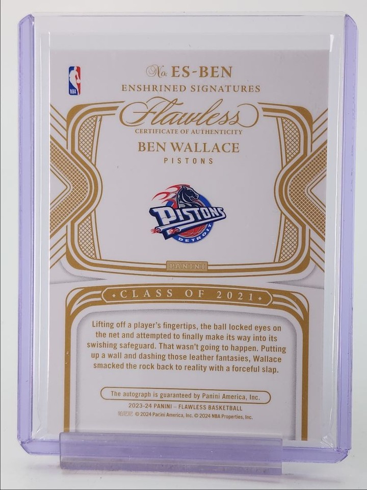 BEN WALLACE 2023-24 FLAWLESS ENSHRINED CLASS OF 2021 RUBY AUTO 01/15 Q2264 | eBay
