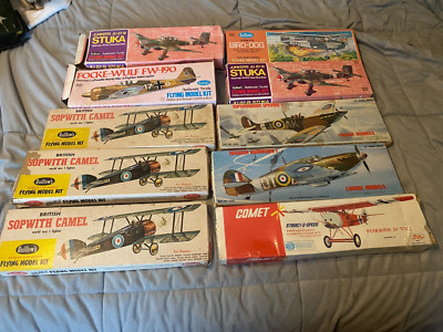 Vintage Lot of 10 Balsa Plane Model Kits Open Box Guillows etc... | eBay