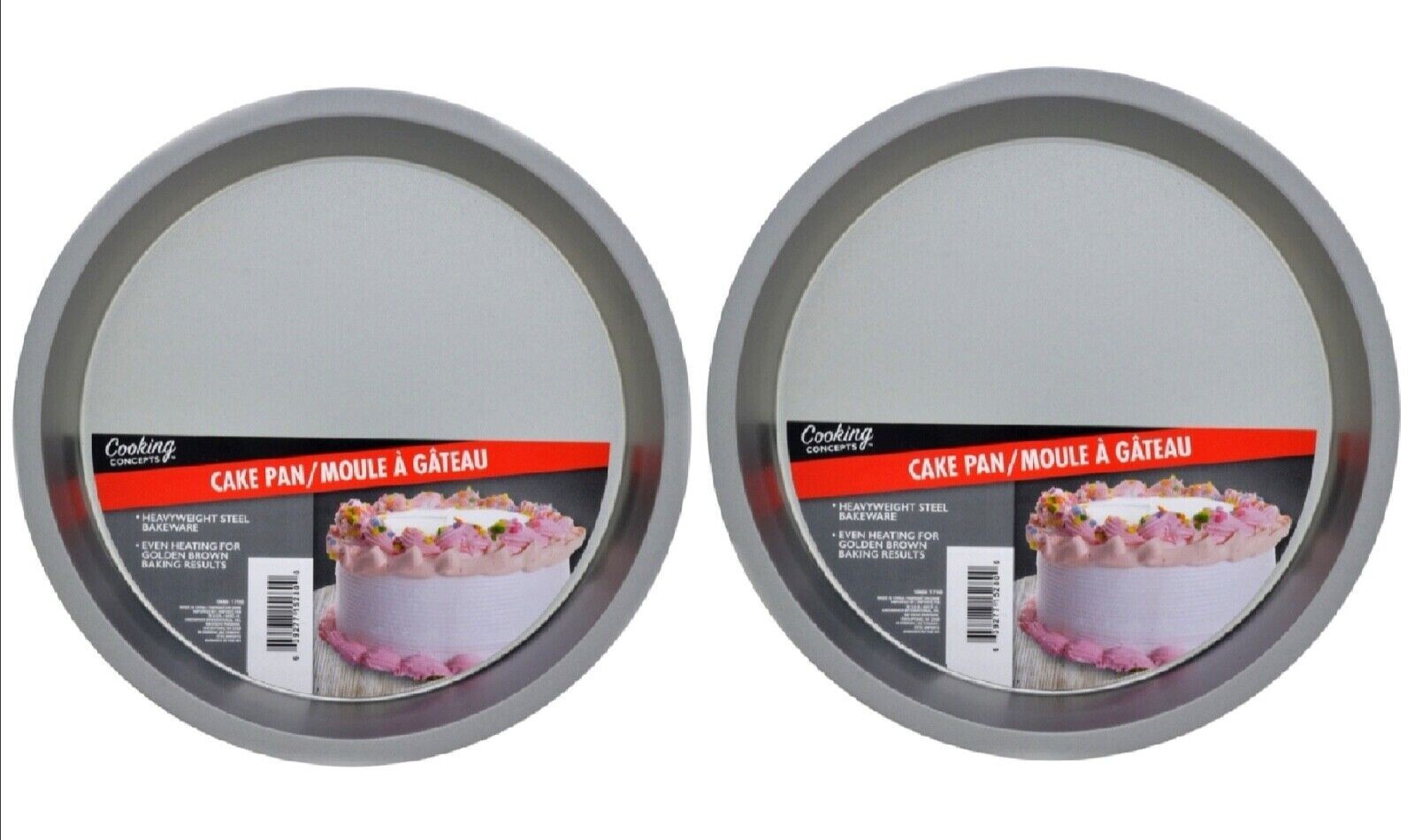 2 Cake Pans Round Non Stick Pan 8" Inch Even Cooking Cooking Concepts ...
