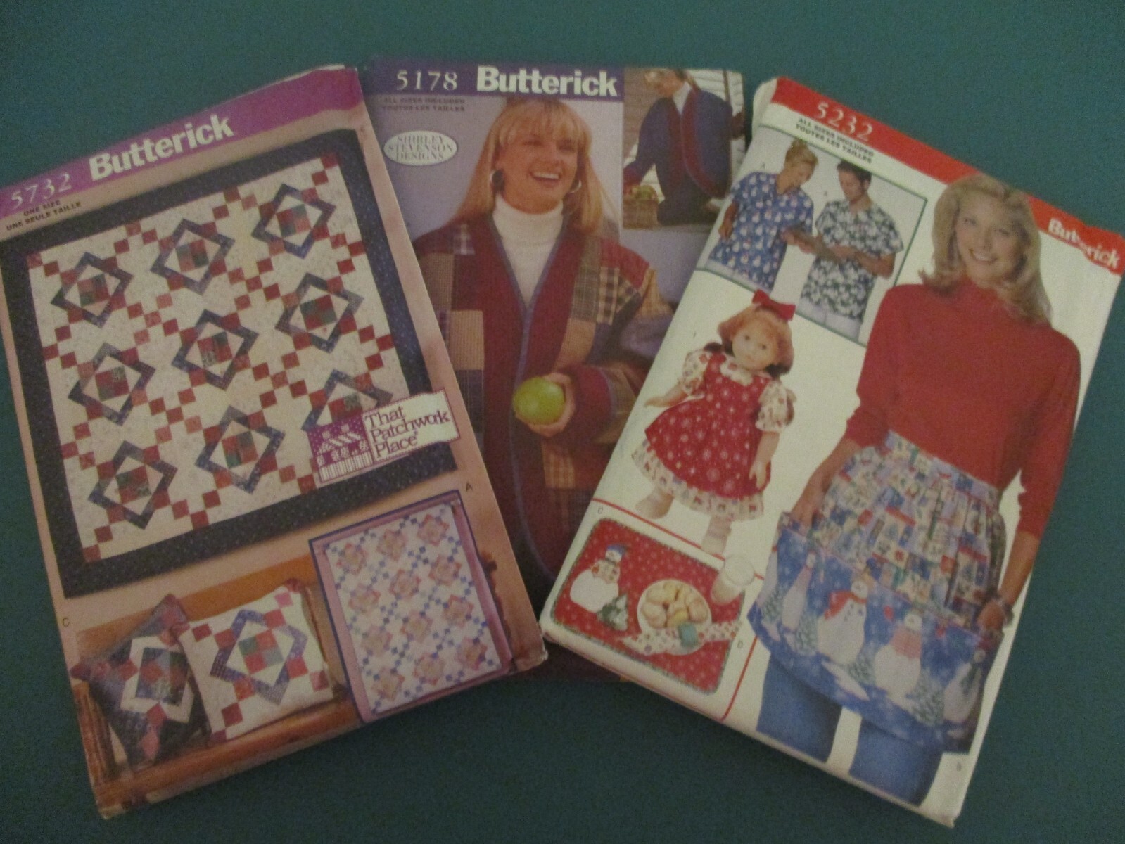 Pattern Lot of 3 Butterick 5178 5232 5732 Christmas Crafts Decor ...