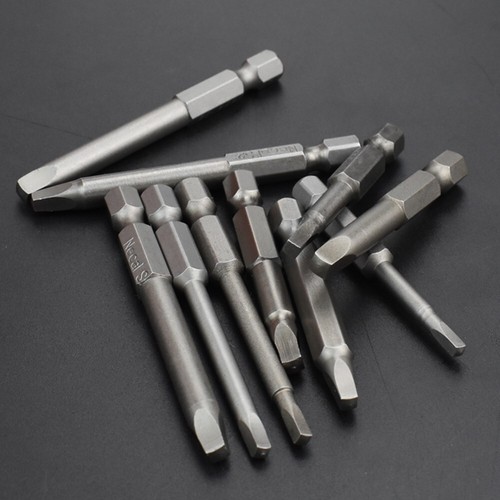 10pcs SQ1-SQ5 Square Head Screwdriver Bits Set Hex Shank Magnetic ...