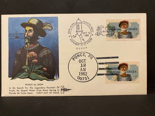 Puerto Rico 1982, Juan Ponce De Leon, FDI/other Event Covers, Postmark ...
